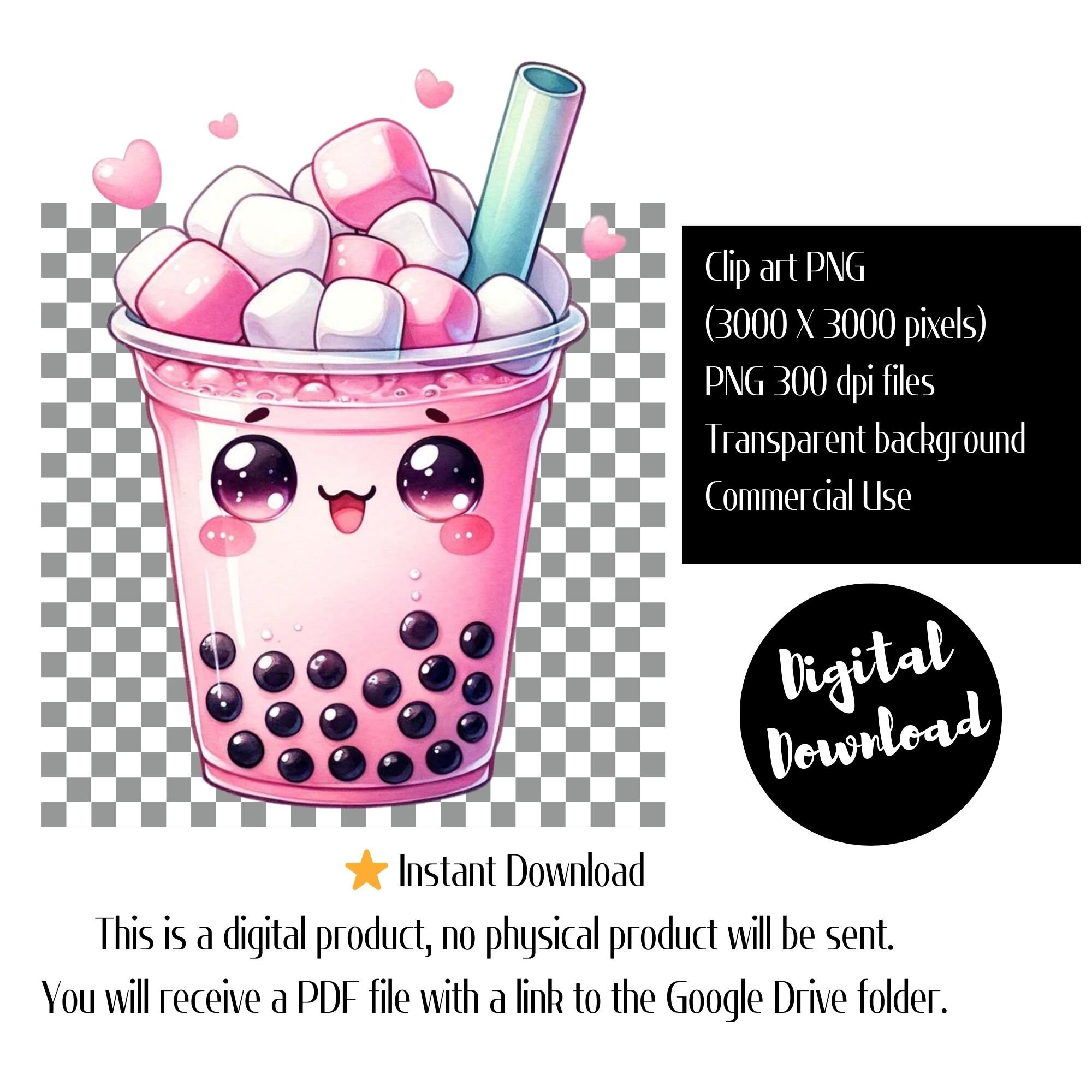Bundle Boba Tea Clipart, Bubble Tea Kawaii Clipart Set, Cute Bubble Tea ...
