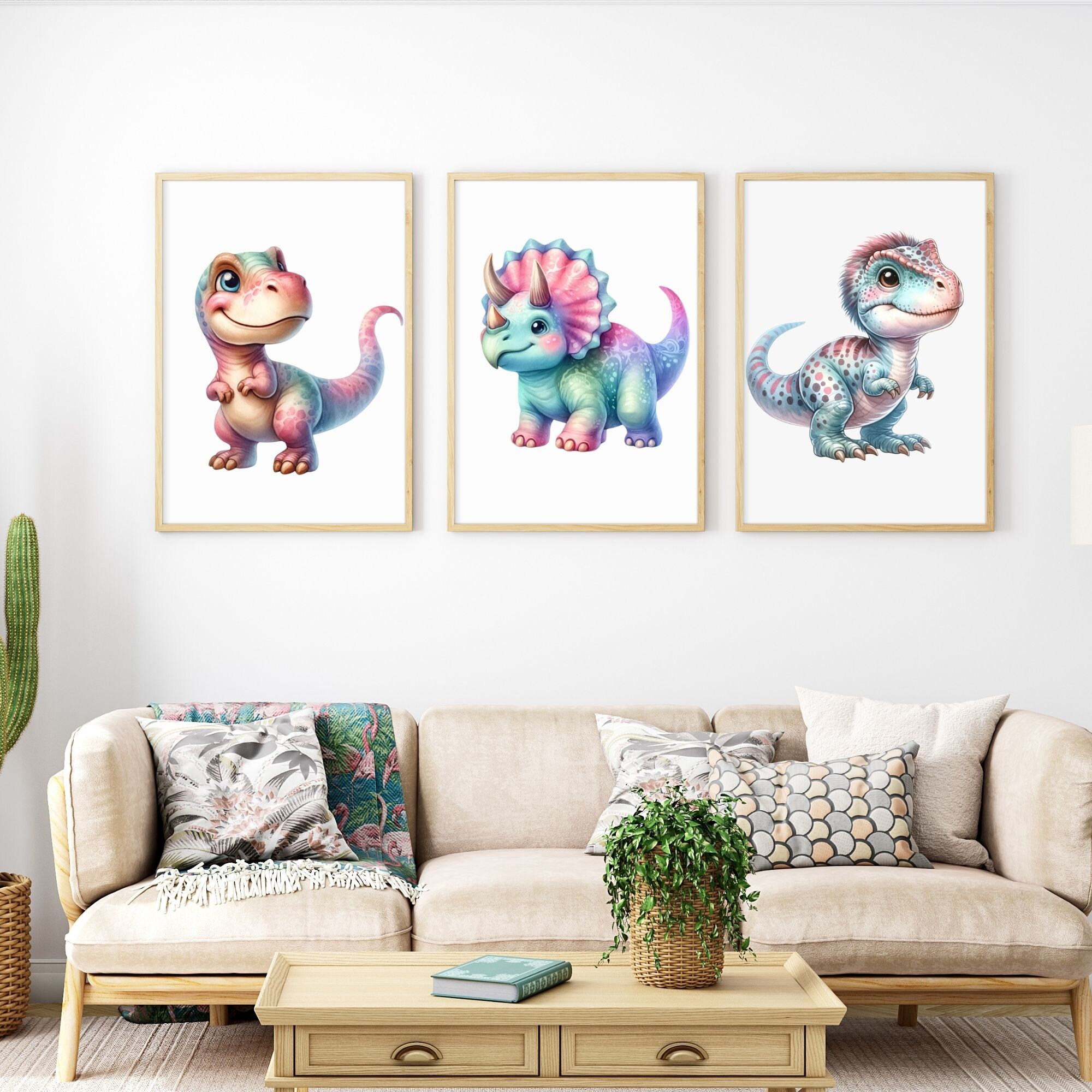 Watercolor Dinosaur Clipart Collection, Dinosaur Baby Shower, Nursery ...