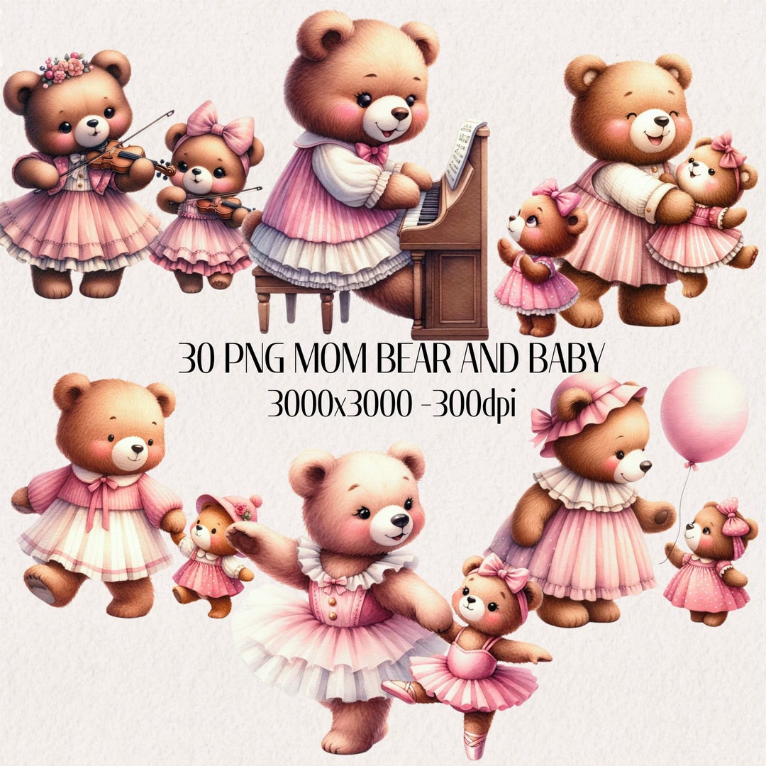 Teddy Bear Mother's Day PNG, Watercolor Teddy Bear, Mothers Day ...