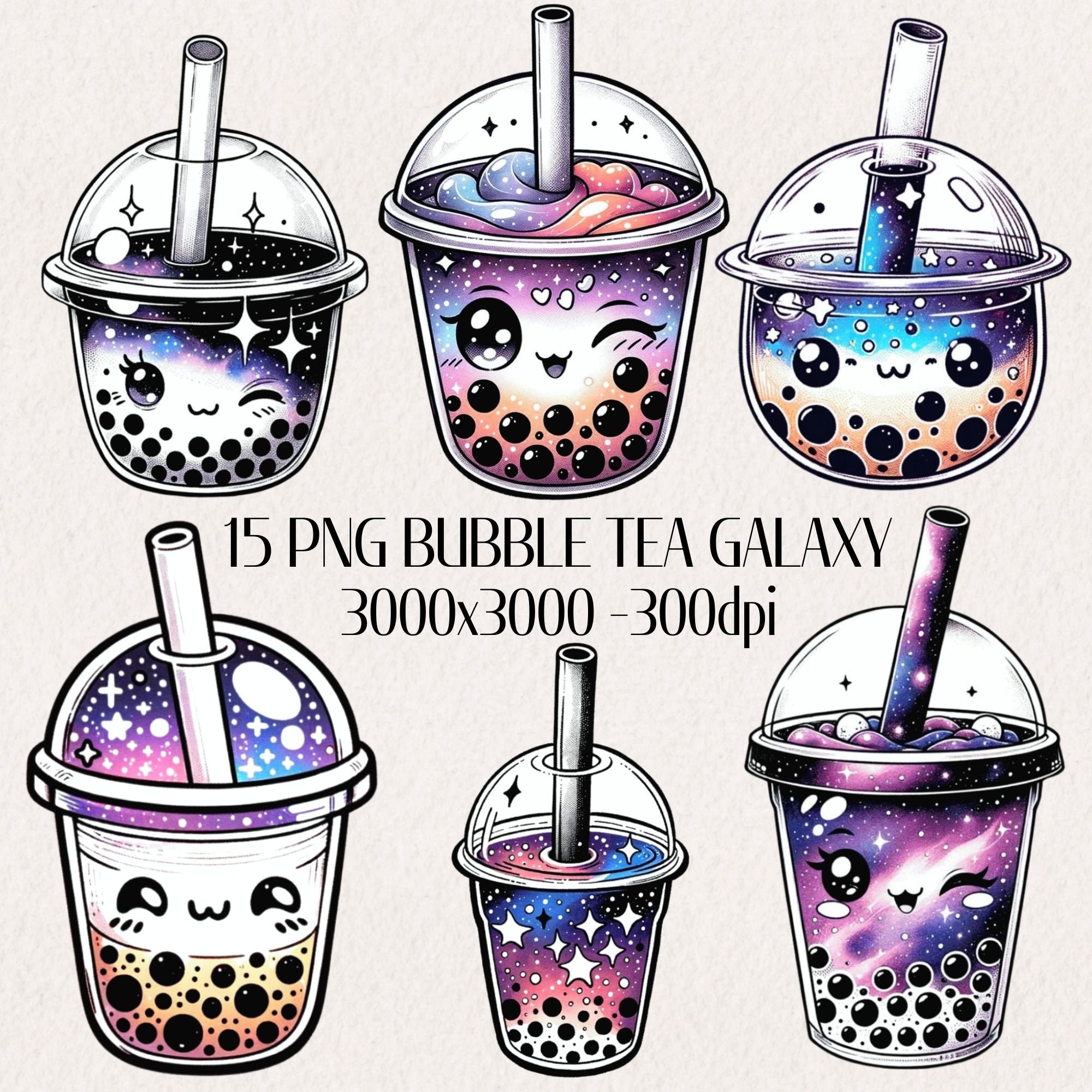 Bundle Boba Tea Clipart, Bubble Tea Kawaii Clipart Set, Cute Bubble Tea ...