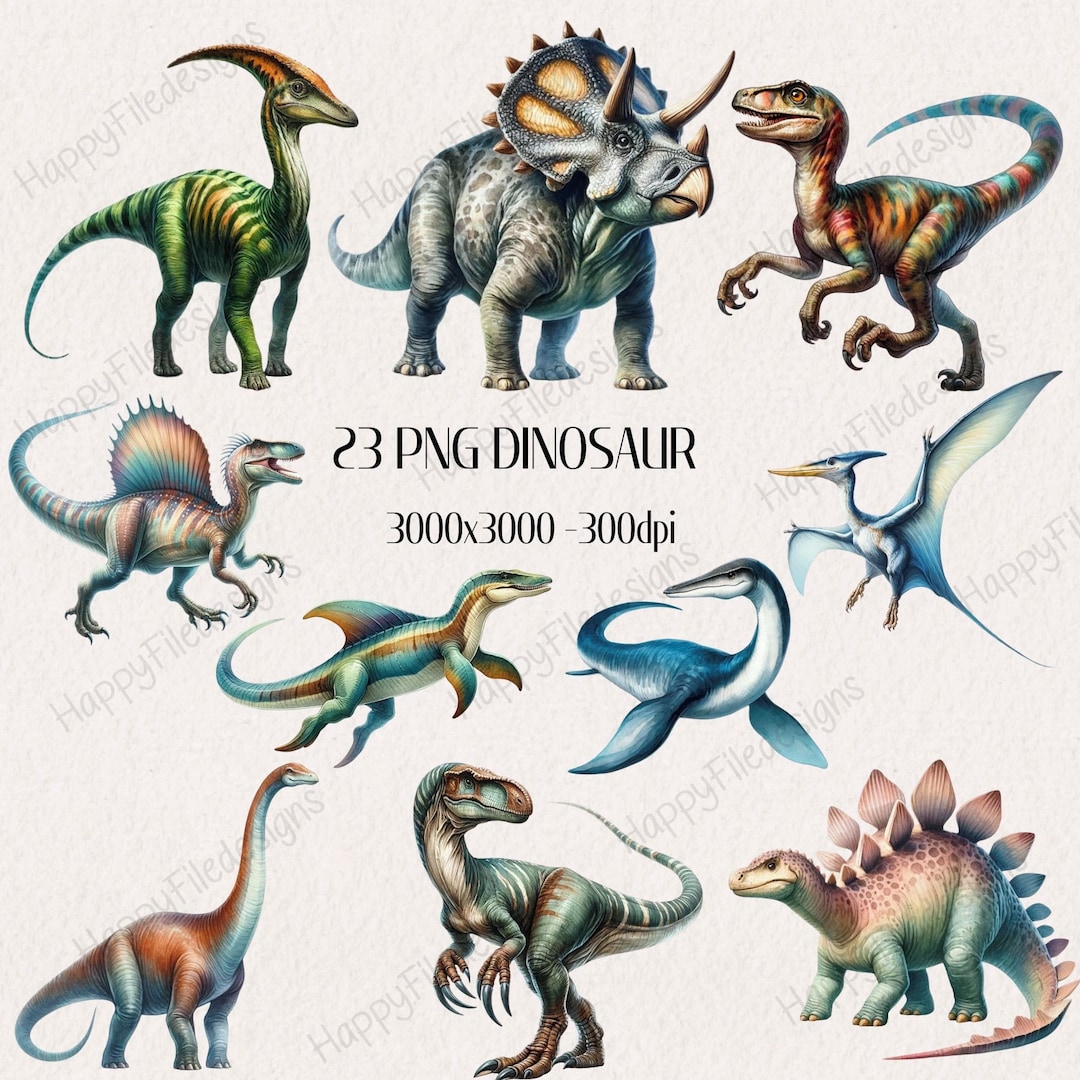 Watercolor Dinosaur Clipart Collection - Nursery Clipart, Dinosaur ...