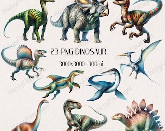 Watercolor Dinosaur Clipart Collection Nursery Clipart Dinosaur ...