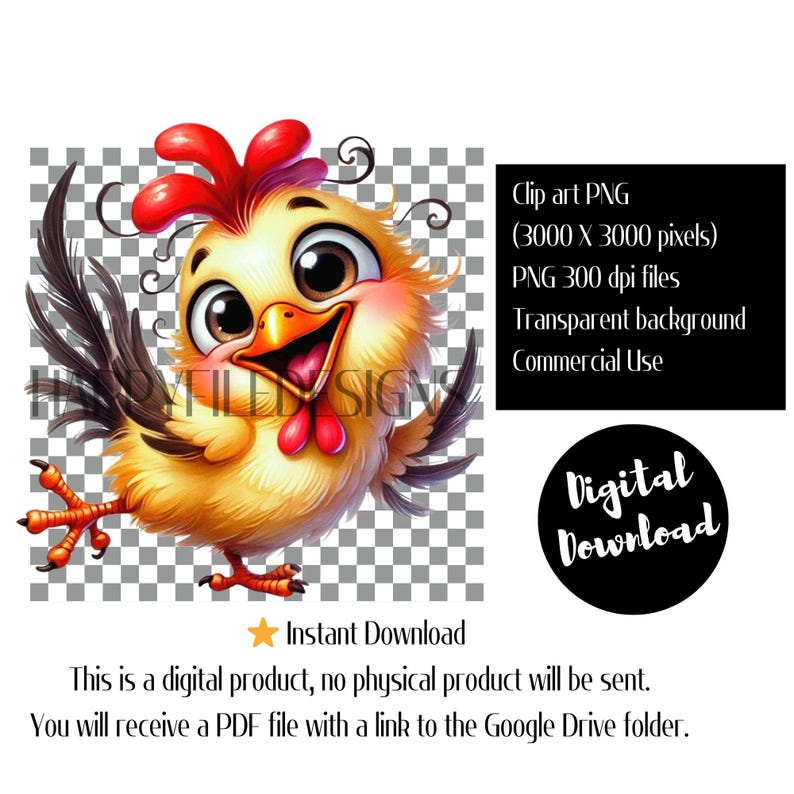 Funny Chicken Clipart PNG, Silly Chicken Clipart PNG, Crazy Chicken ...