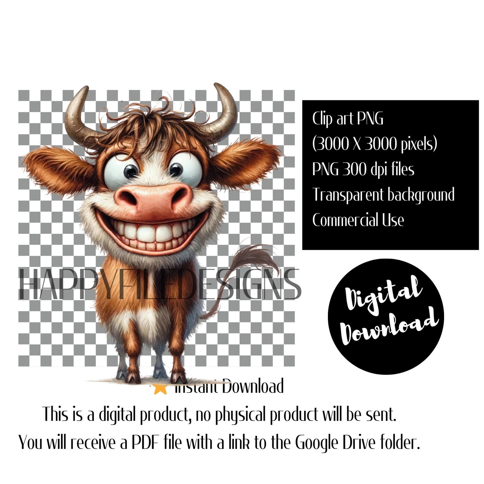 Funny Watercolor Cow Clipart Bundle: Farm Animal PNG (digital Download ...