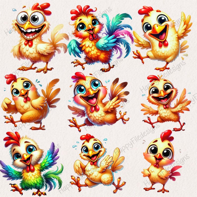 Funny Chicken Clipart PNG, Silly Chicken Clipart PNG, Crazy Chicken ...