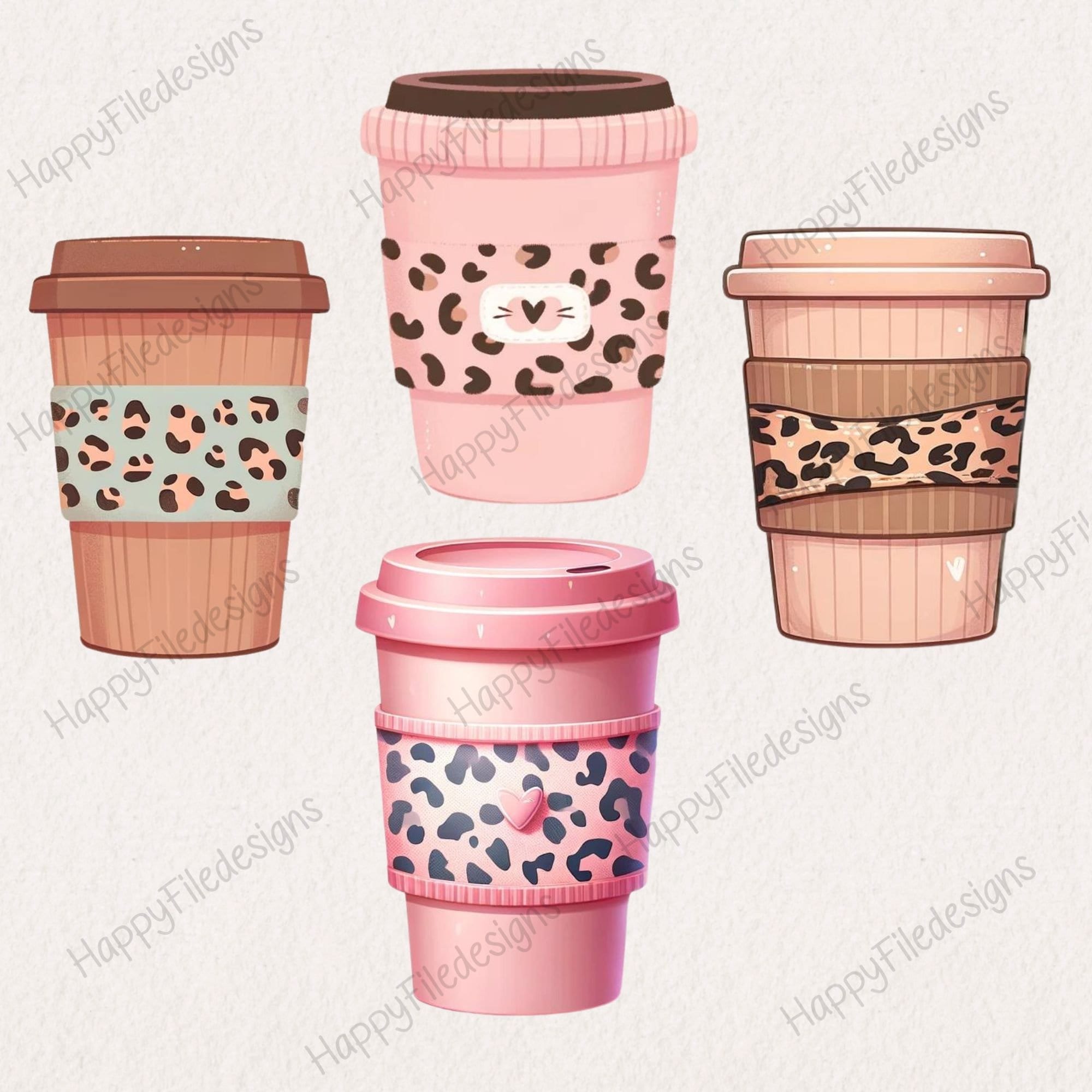 Leopard Coffee Cups Png Design Download, Coffee Love Png, Coffee Time ...