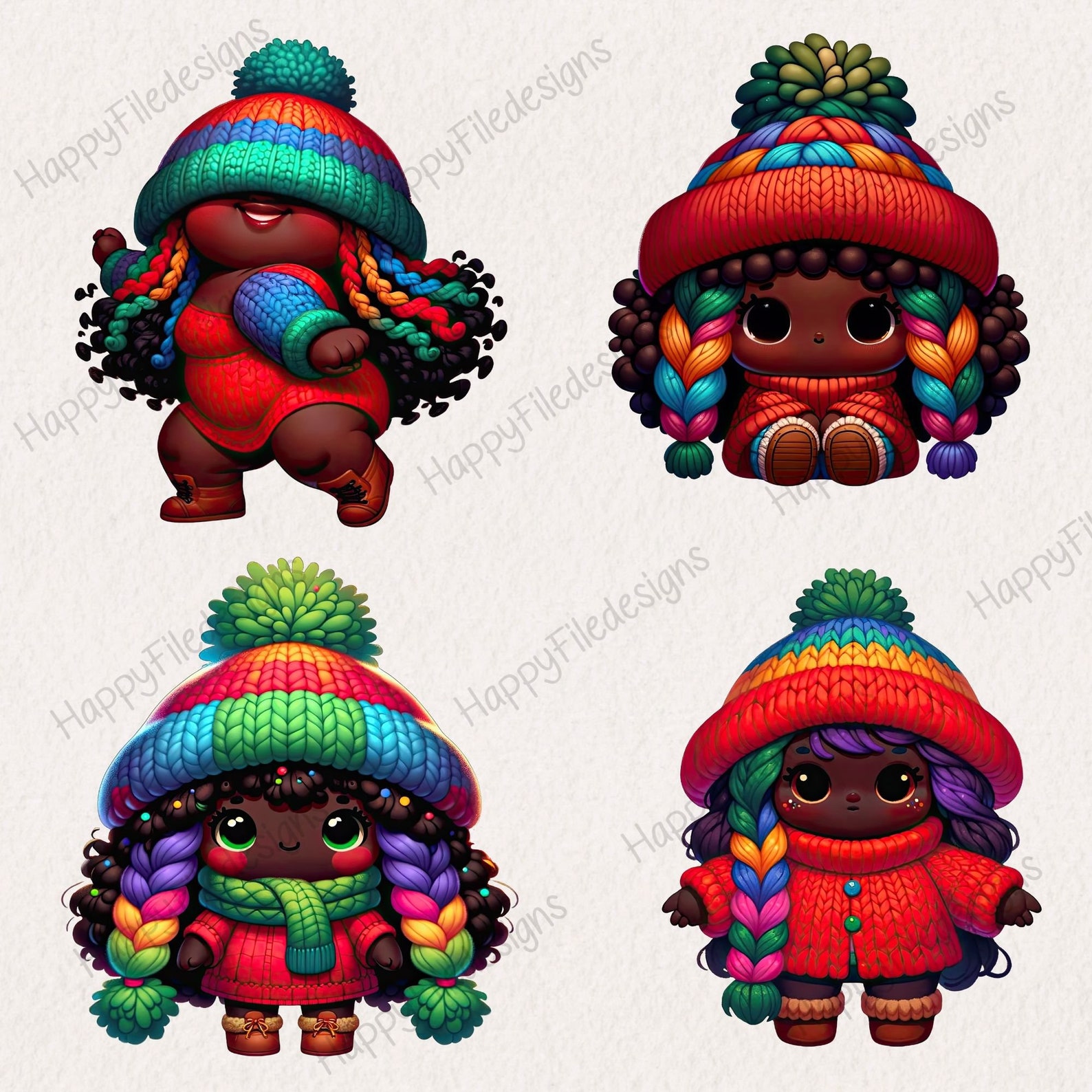 Juneteenth Afro Gnomes Clipart: Emancipation Day PNG (digital Download ...
