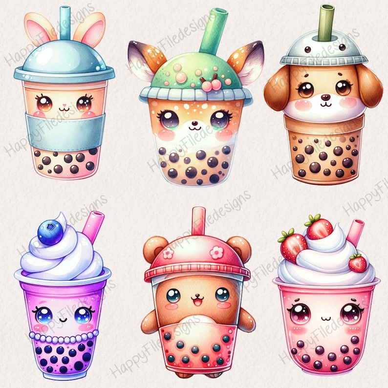 Bubble Tea Kawaii Clipart ,boba Tea Cliparts, Cute Bubble Tea Clip Art ...