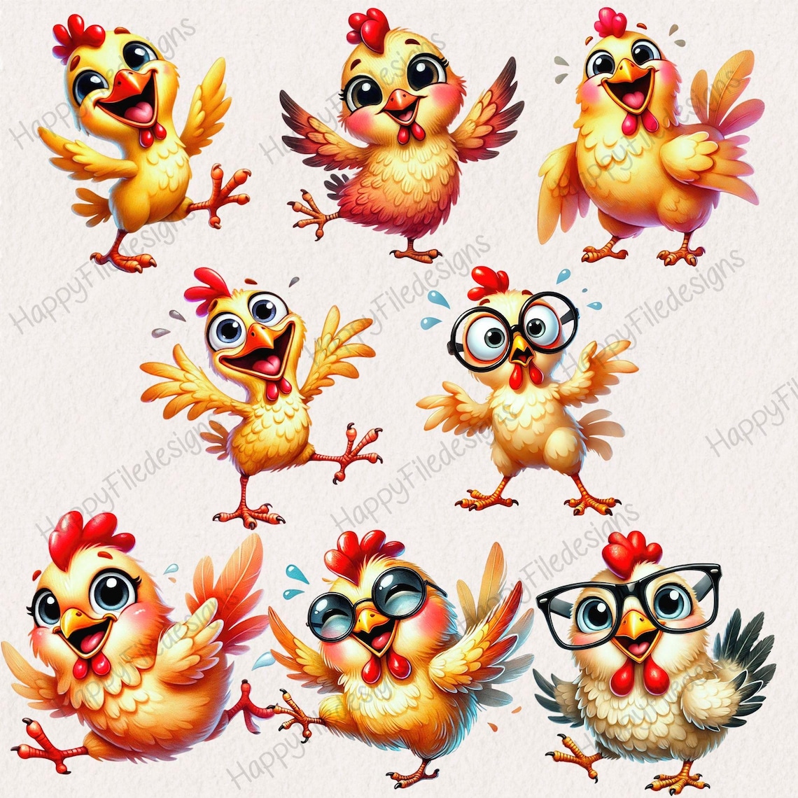 Funny Chicken Clipart PNG, Silly Chicken Clipart PNG, Crazy Chicken ...