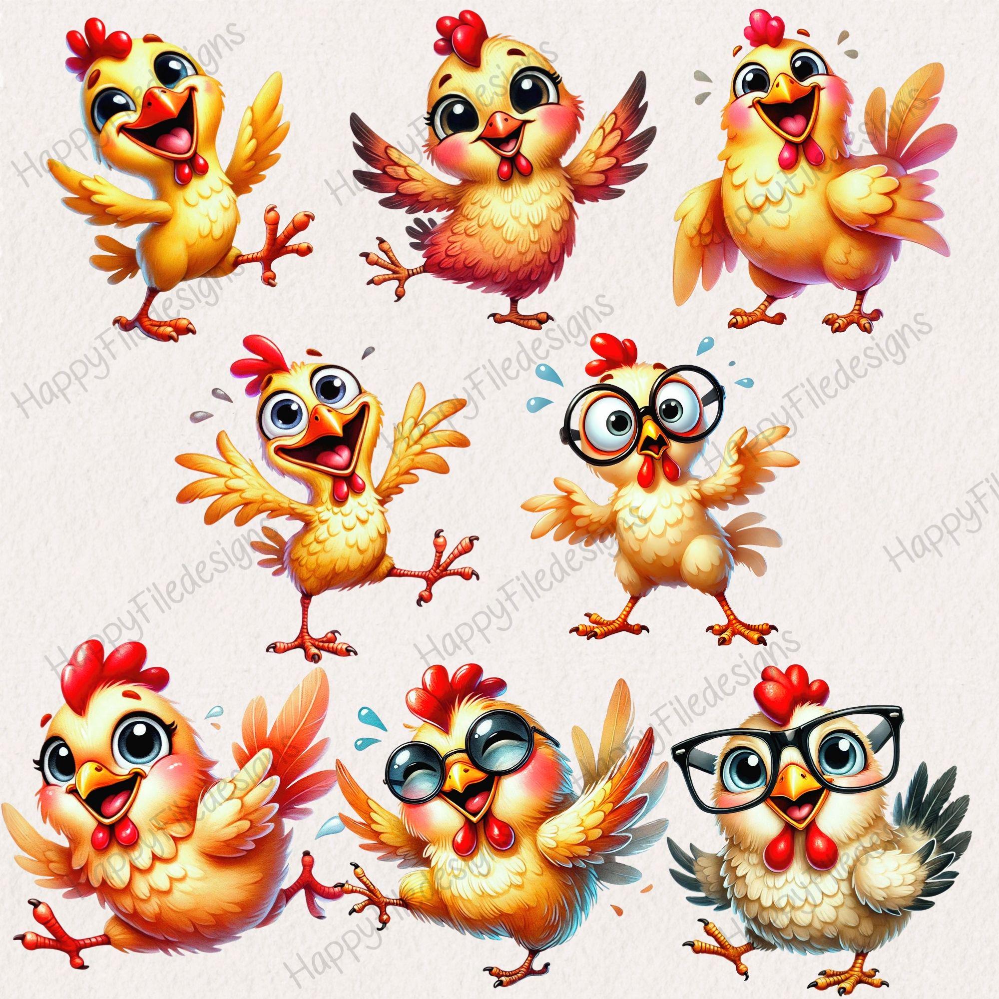 Funny Chicken Clipart PNG, Silly Chicken Clipart PNG, Crazy Chicken ...