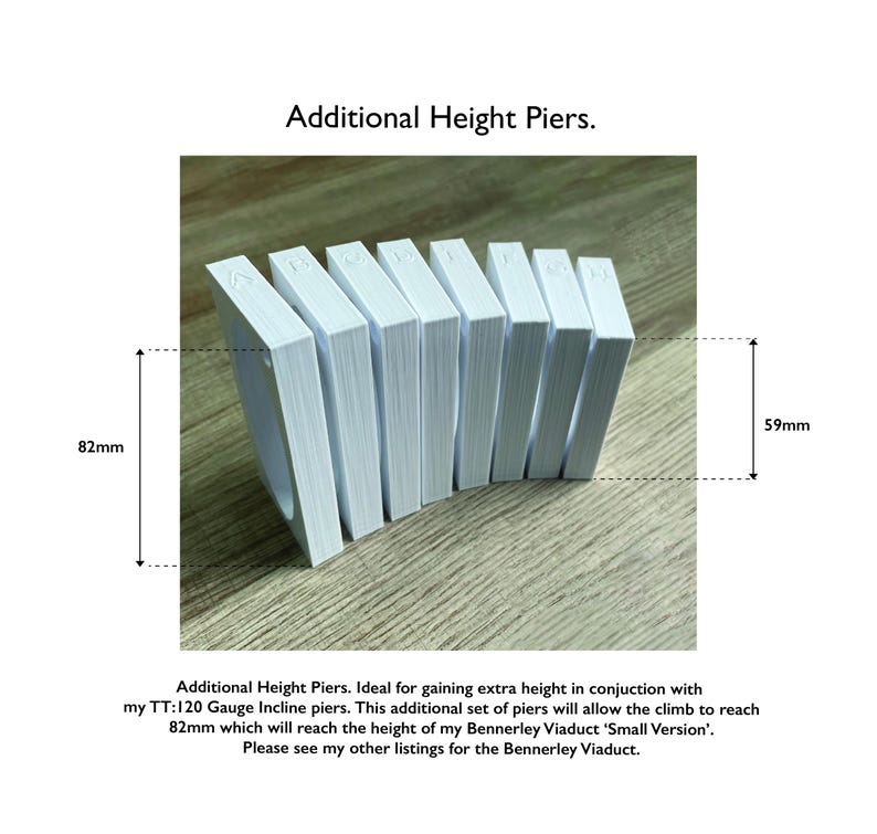 TT:120 Gauge Incline Piers for Bridge, Viaduct or Embankment. 3% ...