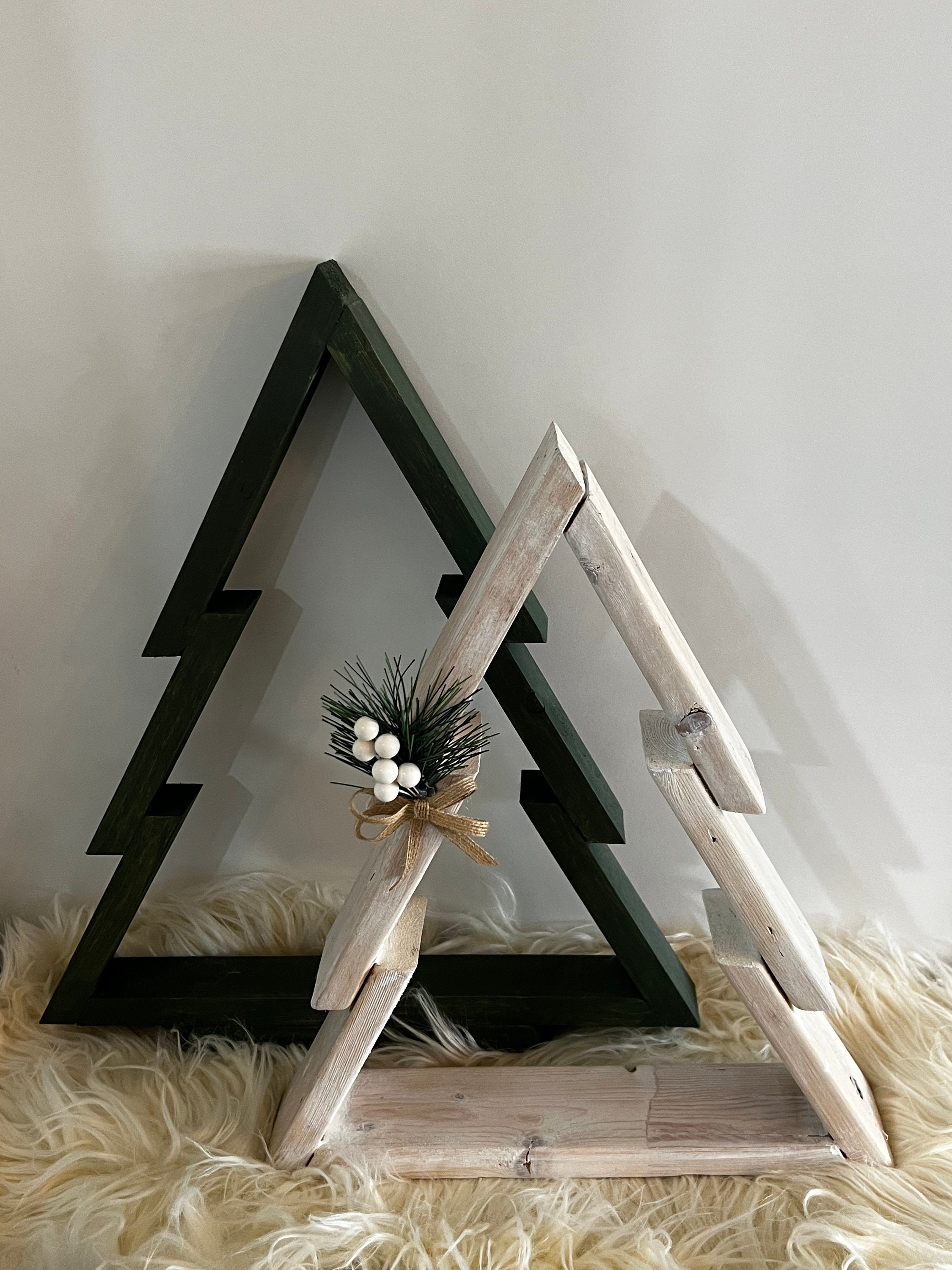 Holiday Mantel Trees Wooden Christmas Trees Christmas Decor - Etsy