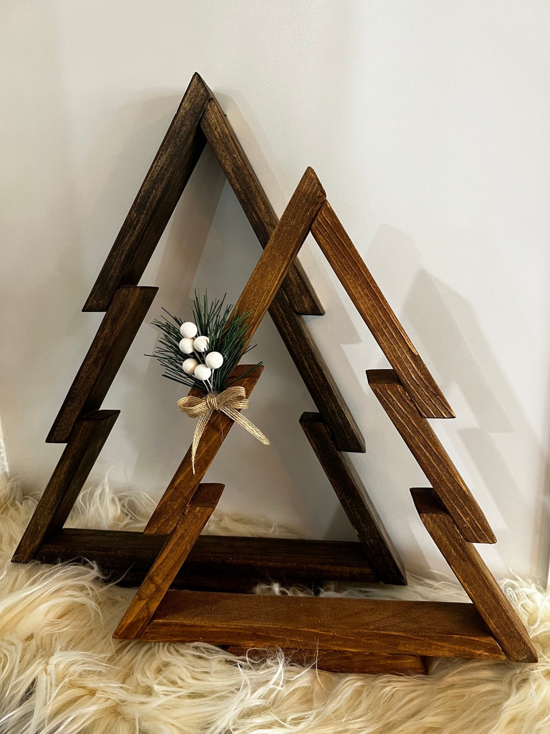 Holiday Mantel Trees Wooden Christmas Trees Christmas Decor - Etsy