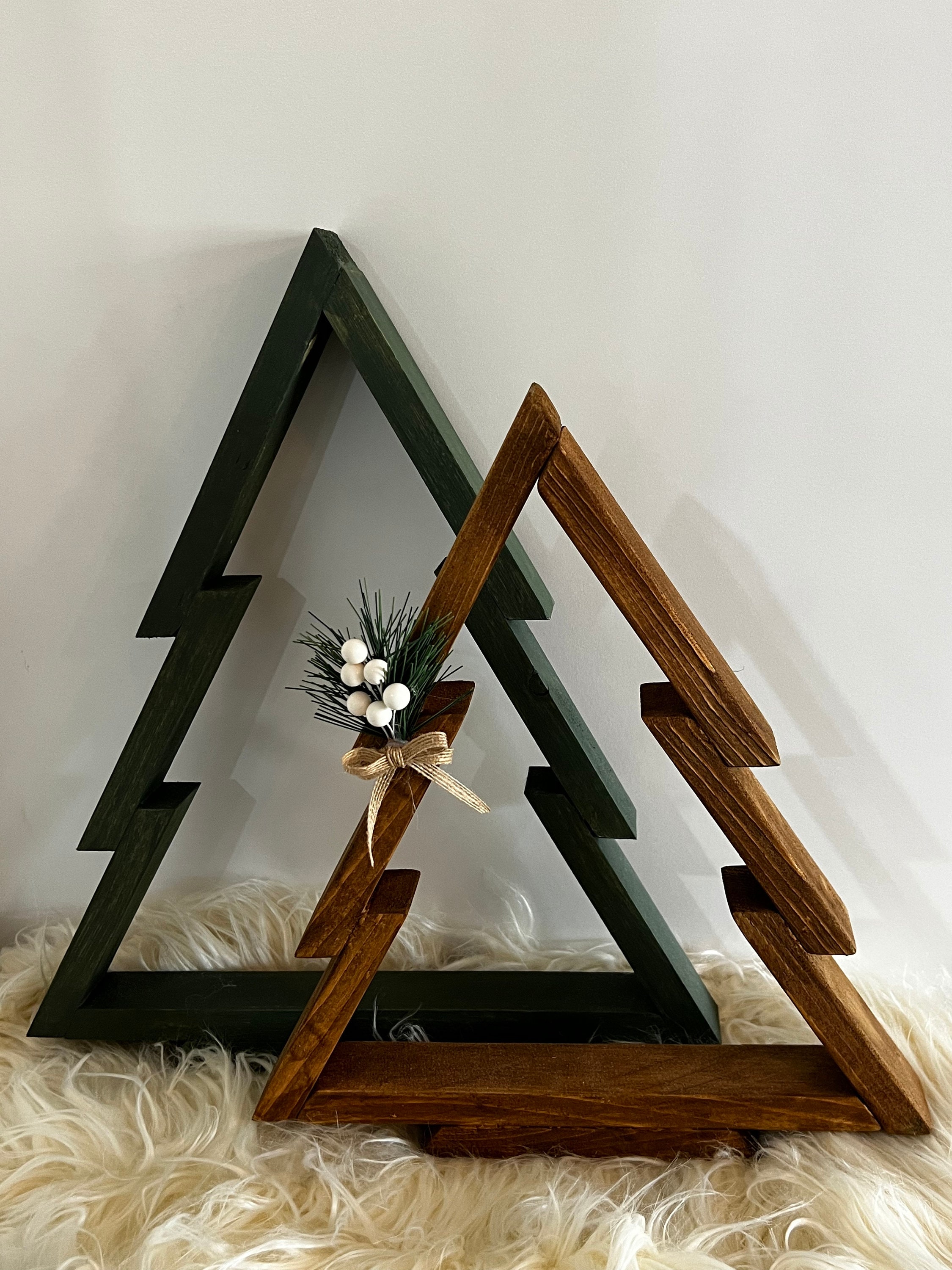 Holiday Mantel Trees Wooden Christmas Trees Christmas Decor - Etsy