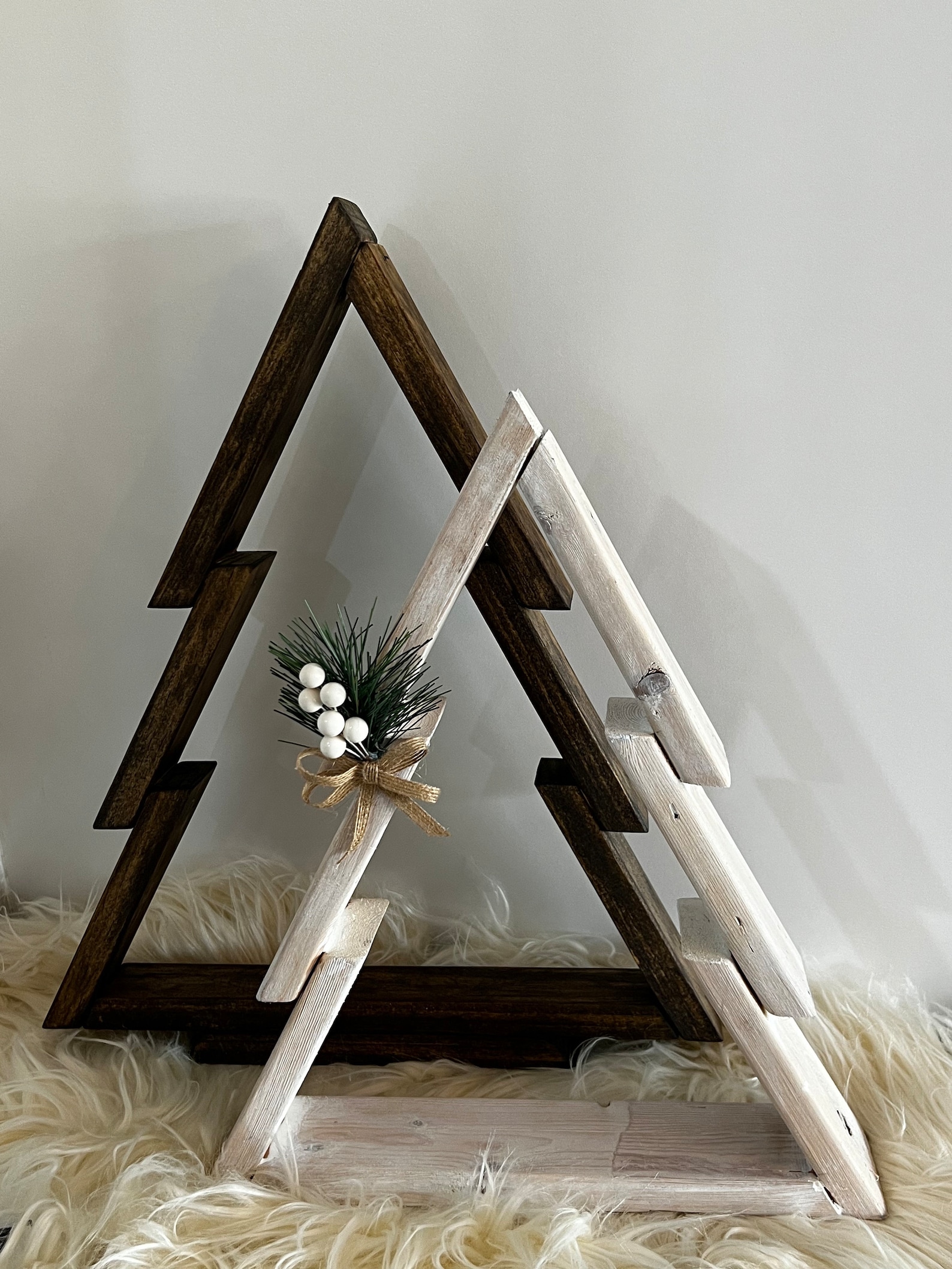 Holiday Mantel Trees Wooden Christmas Trees Christmas Decor - Etsy