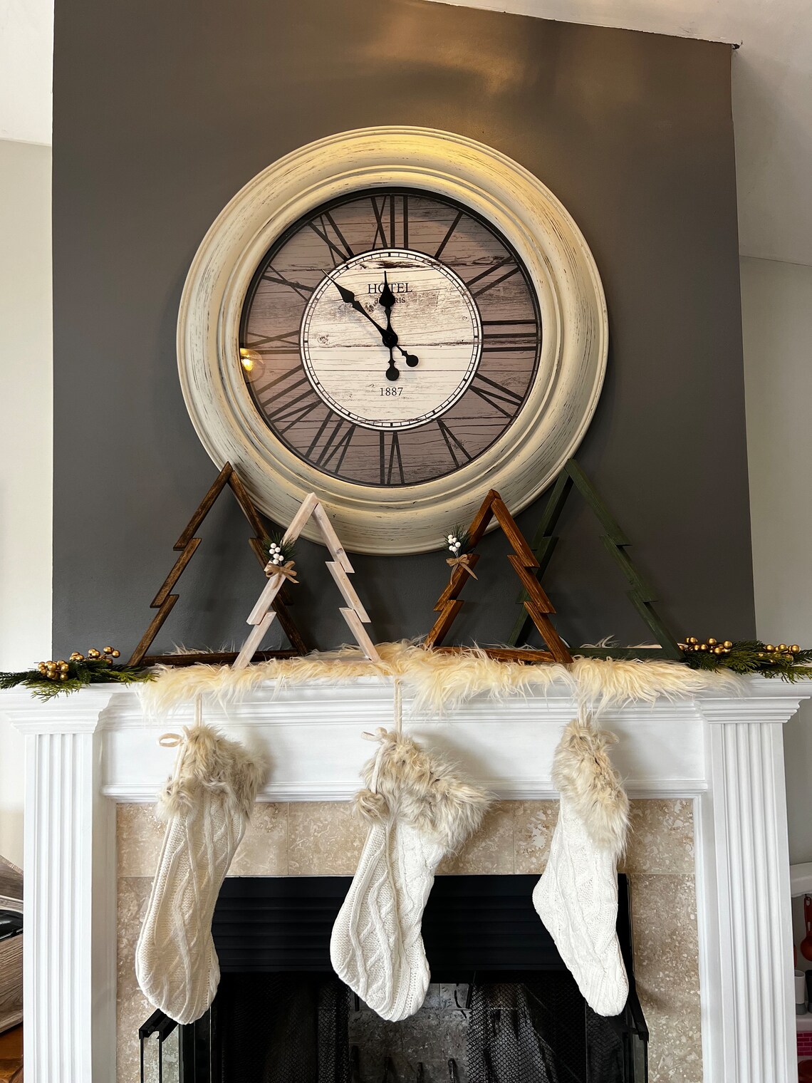 Holiday Mantel Trees Wooden Christmas Trees Christmas Decor - Etsy