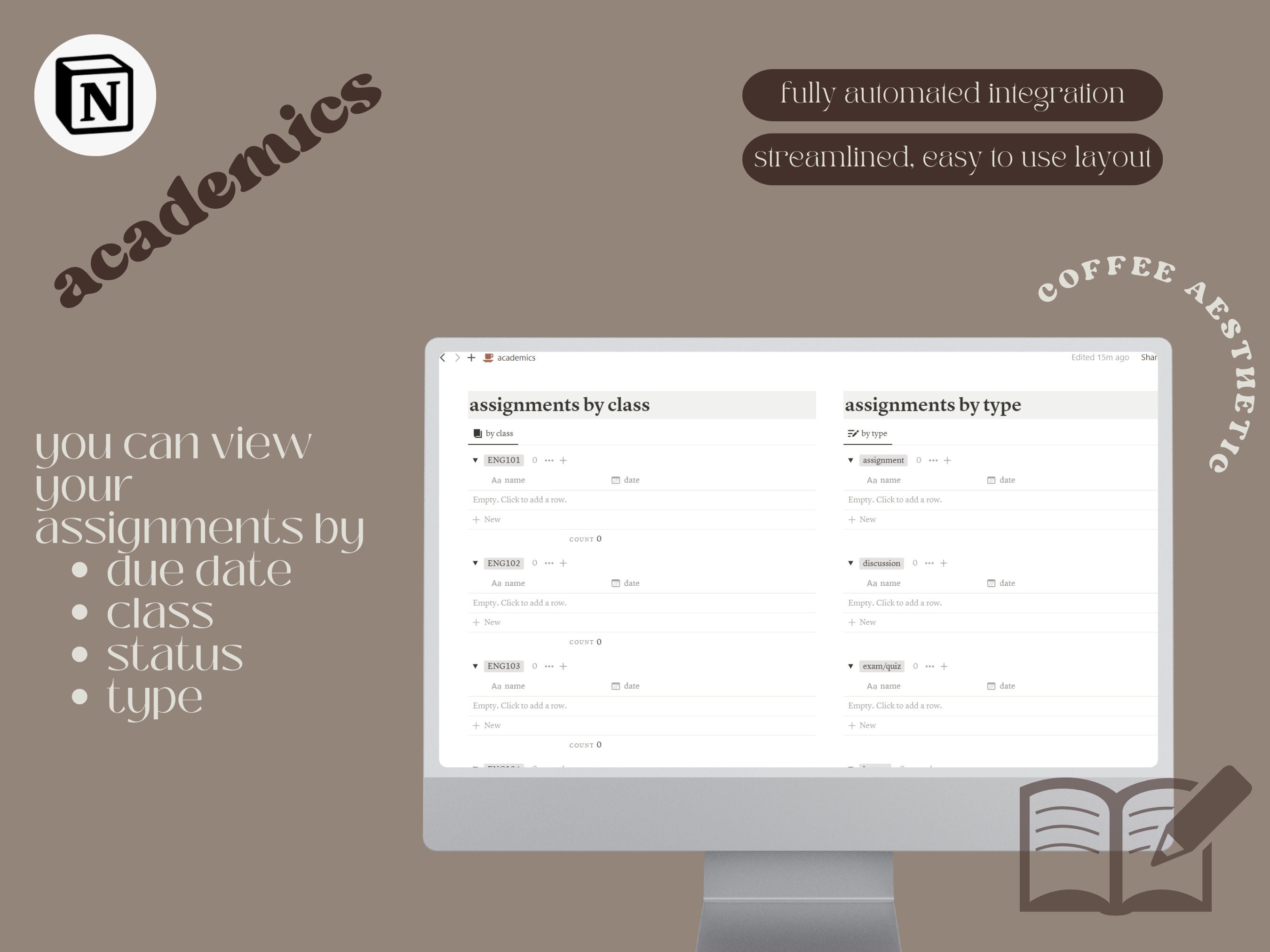 Notion Template Student Planner, Digital Academic Planner, ADHD ...