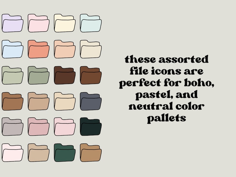 Desktop File Icons Aesthetic Colorful PNG and ICO Files for Mac PC ...