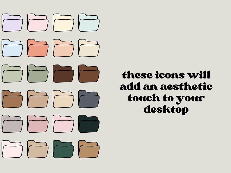 Desktop File Icons Aesthetic Colorful PNG and ICO Files for Mac PC ...