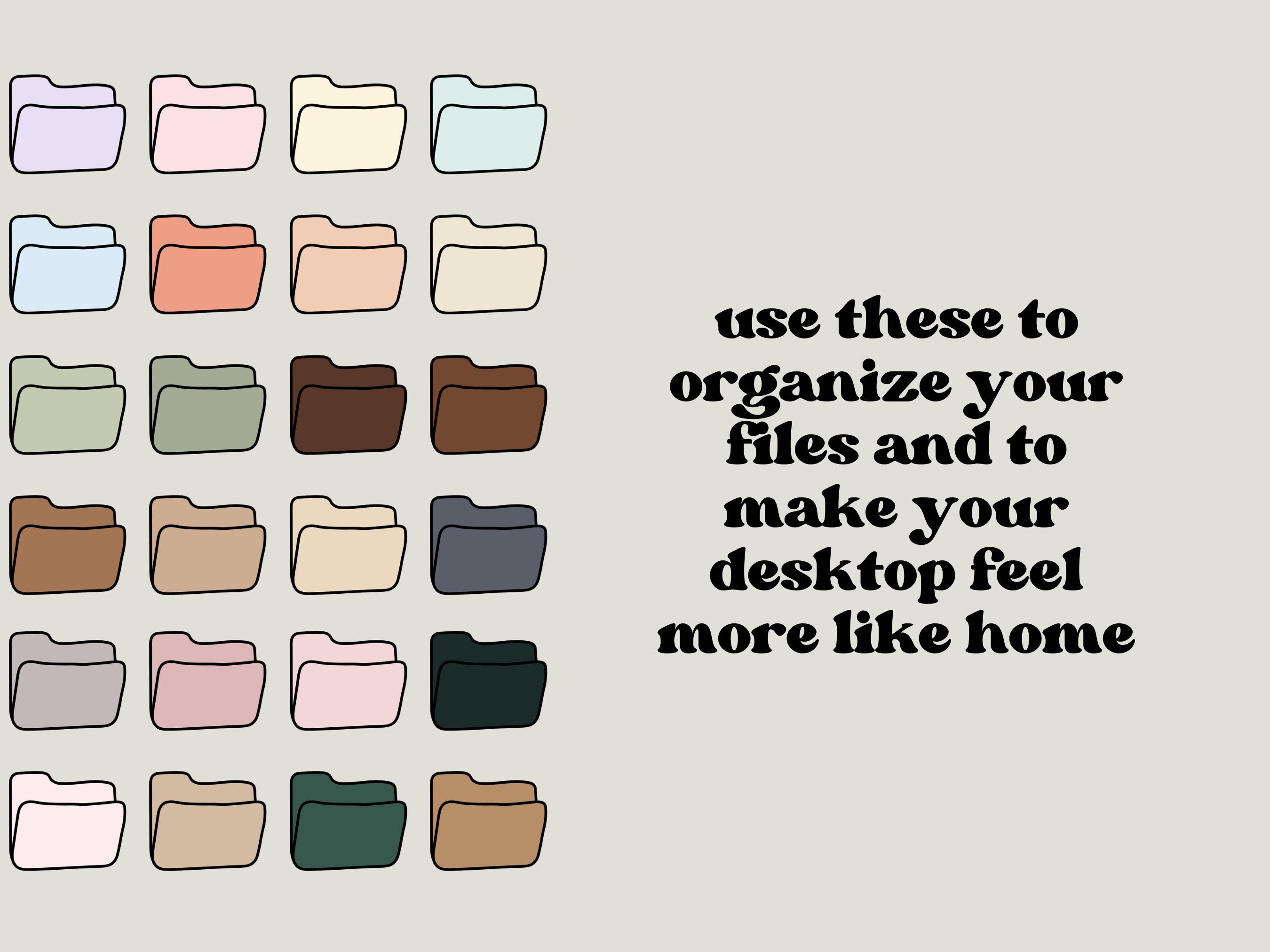 Desktop File Icons Aesthetic Colorful PNG and ICO Files for Mac PC ...