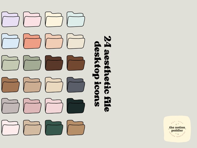 Desktop File Icons Aesthetic Colorful PNG and ICO Files for Mac PC ...