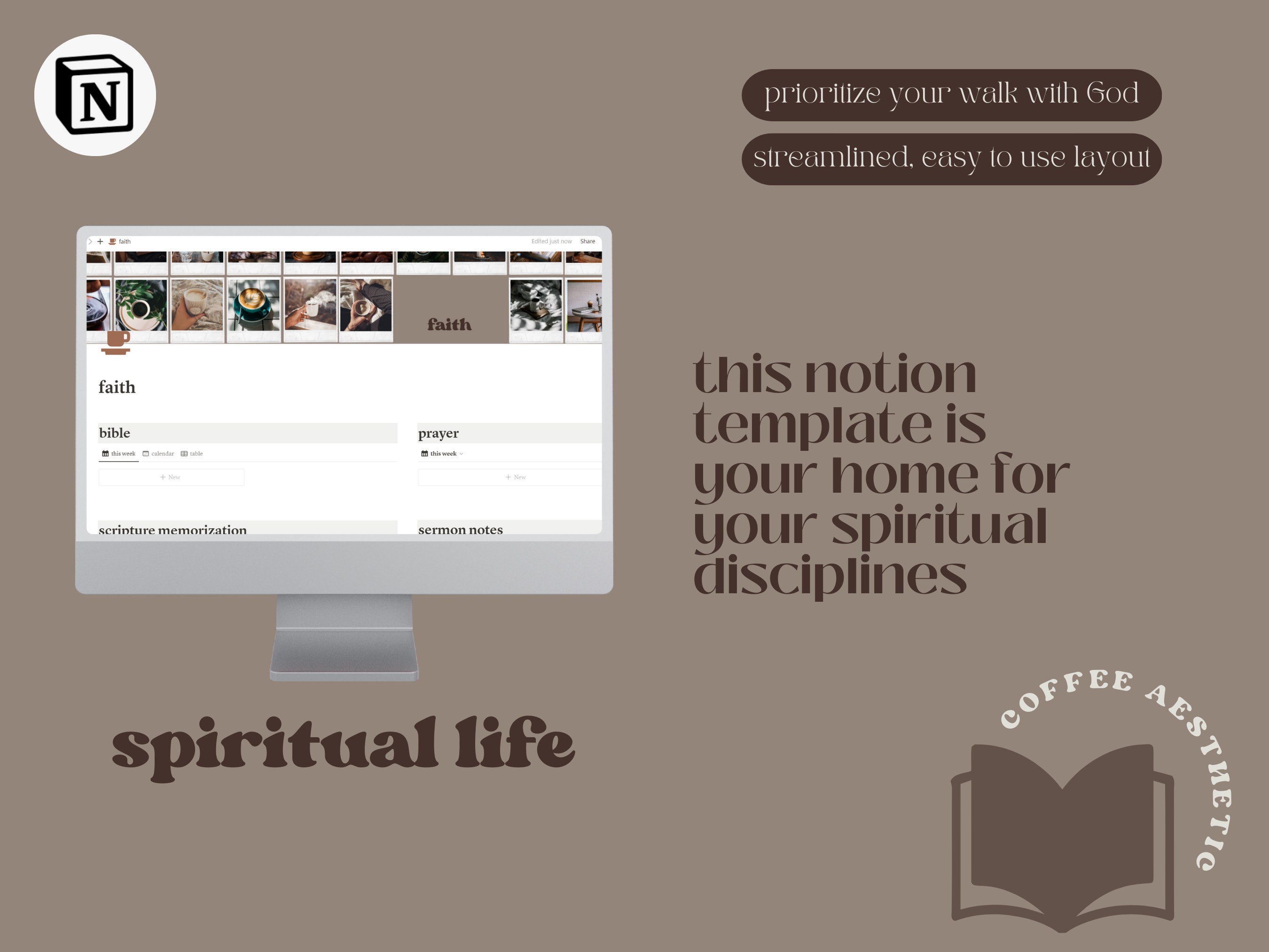 Notion Template Christian Planner, Bible Study Prayer Memory Verse ...