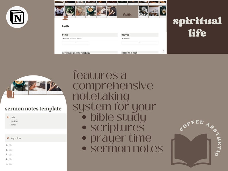 Notion Template Christian Planner, Bible Study Prayer Memory Verse ...