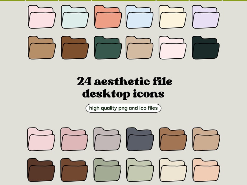 Desktop File Icons Aesthetic Colorful PNG and ICO Files for Mac PC ...