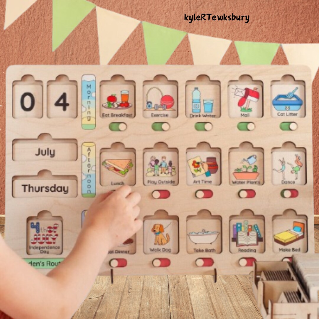 Kids' Chore Chart Homeschool Planner, Montessori Calendar, Kids Routine ...