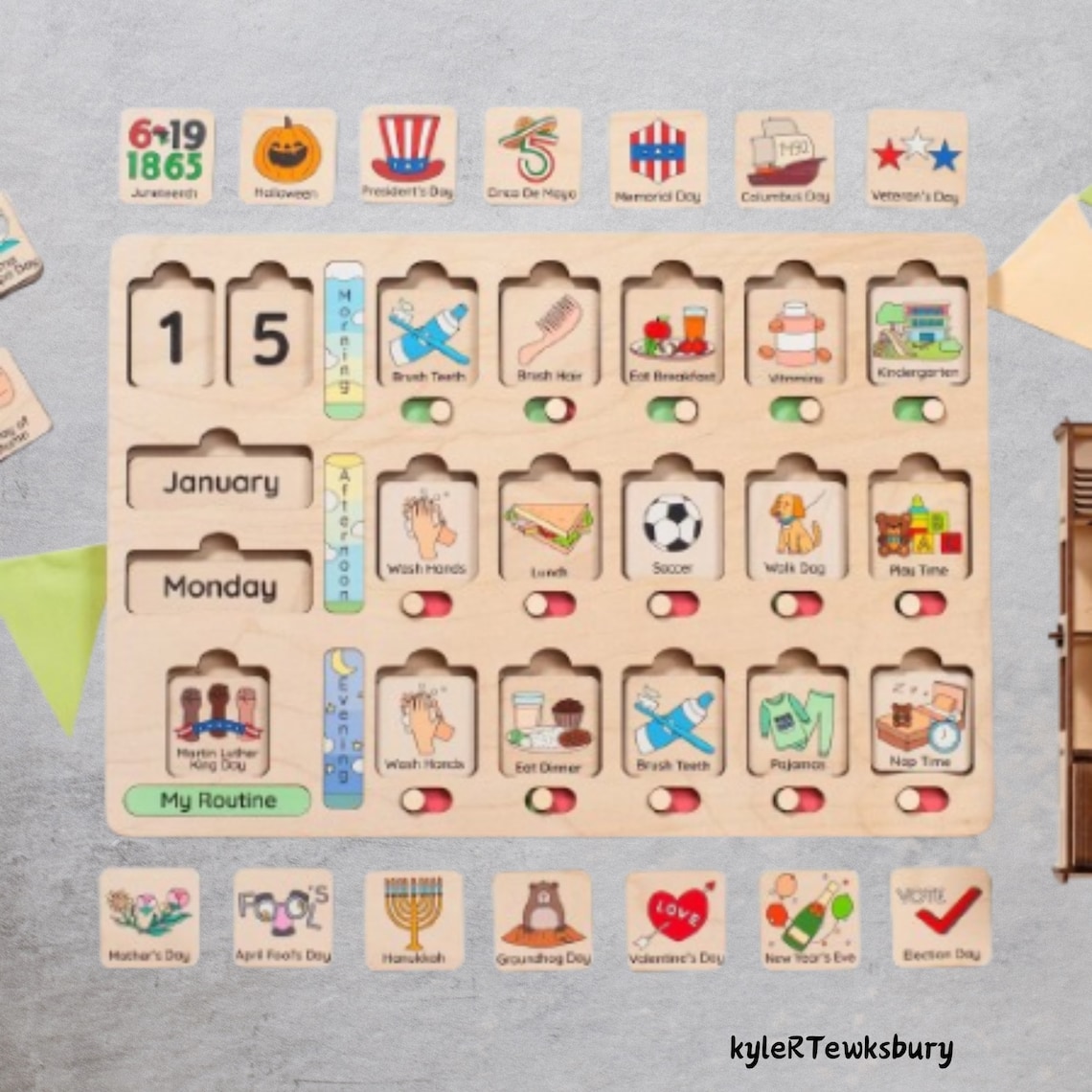 Kids' Chore Chart Homeschool Planner, Montessori Calendar, Kids Routine ...