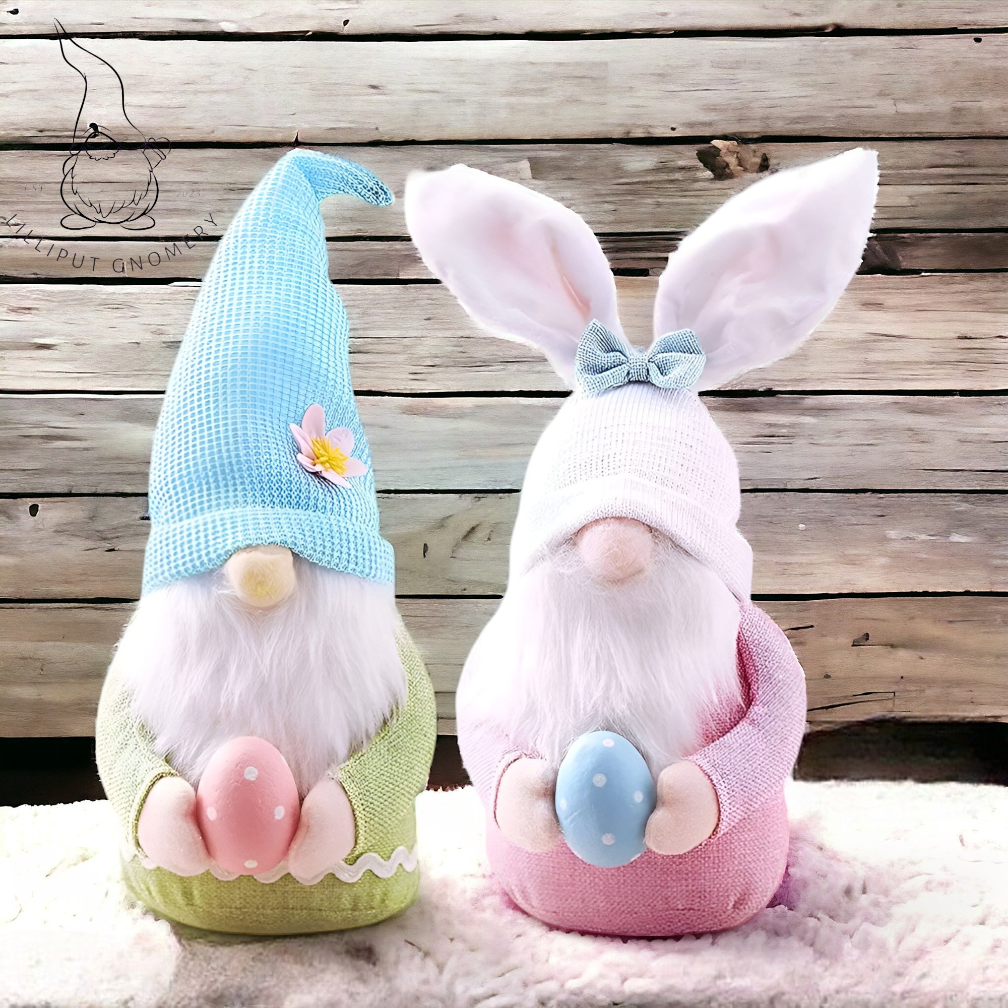 Easter Gnome, Gnome Holding Easter Egg, Pink and Blue Easter Gnome's ...