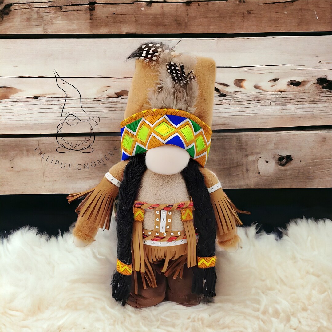 Native American Gnome, Indian Gnome Doll, Plush Indian Gnome, Gnome ...