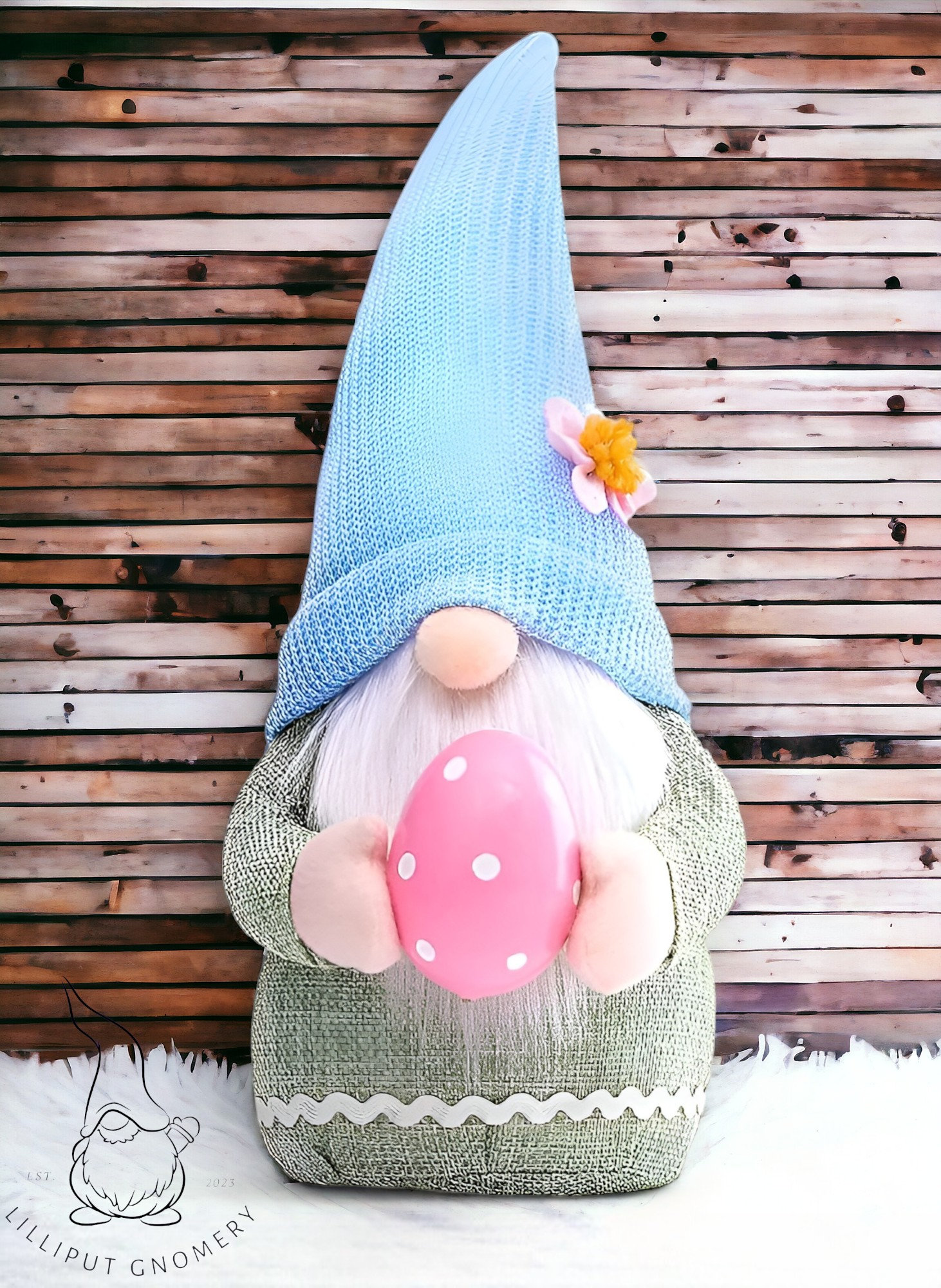 Easter Gnome, Gnome Holding Easter Egg, Pink and Blue Easter Gnome's ...