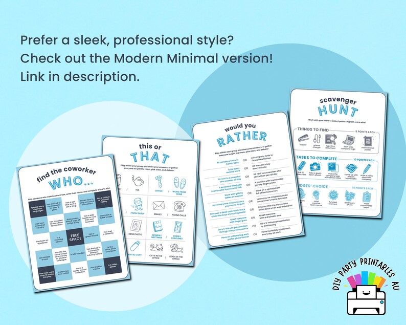 Office Charades Printable Game Team Building Icebreaker Work Party Game ...