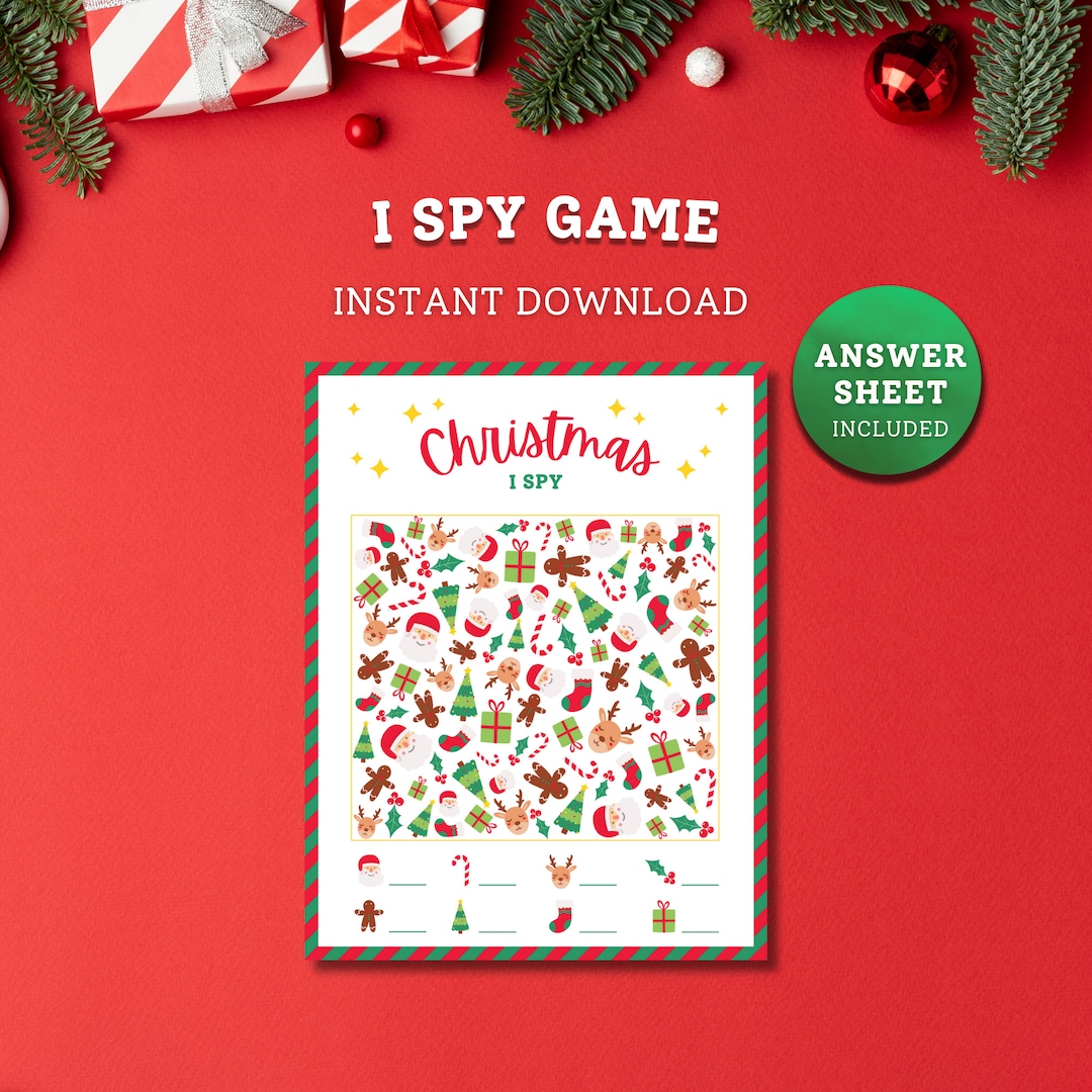 Printable Christmas I Spy Game, Christmas Activity for Kids, Fun ...