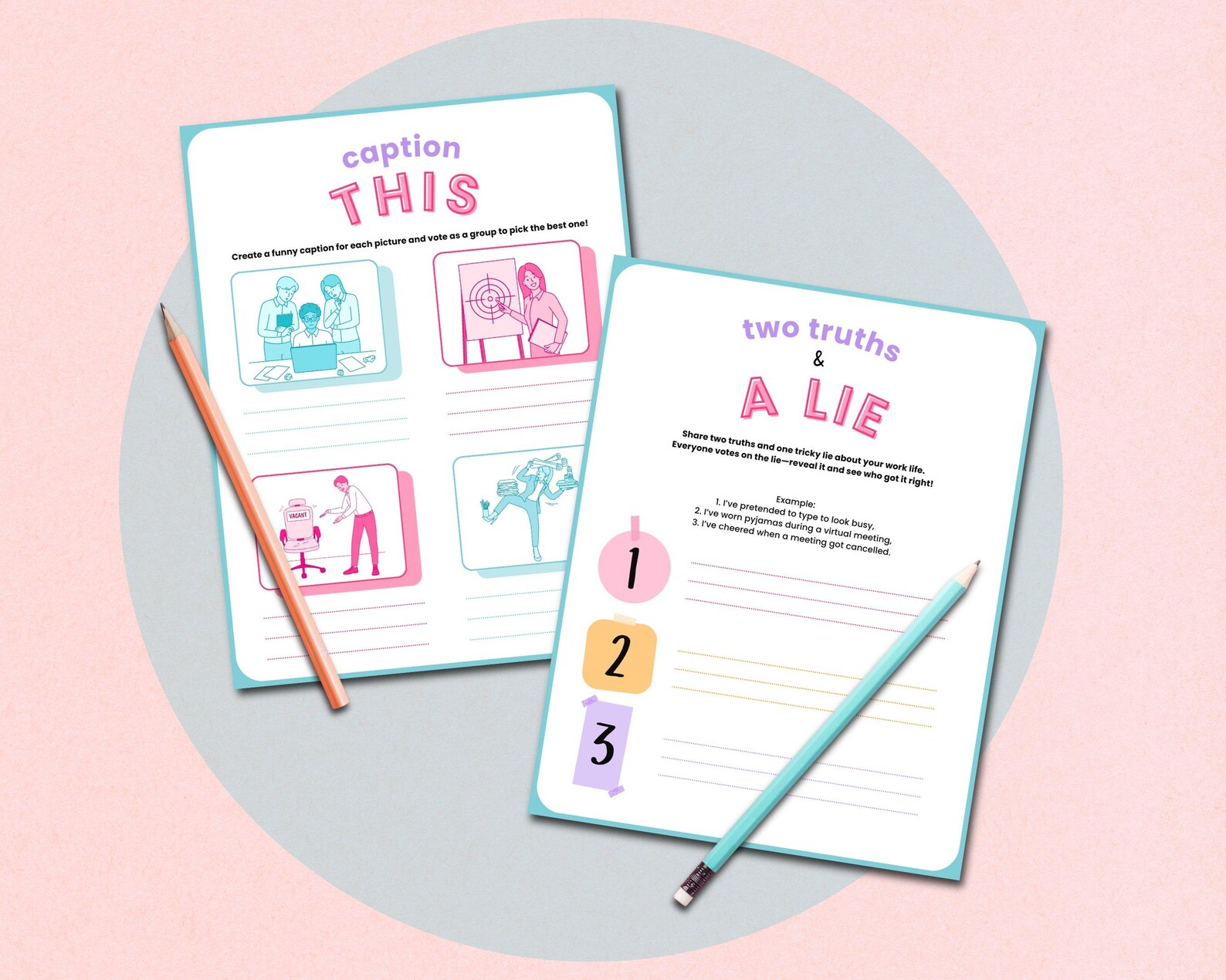 8 Printable Team Building Games Bundle Office Icebreaker Work Party ...