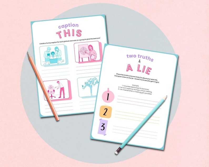 8 Printable Team Building Games Bundle Office Icebreaker Work Party ...