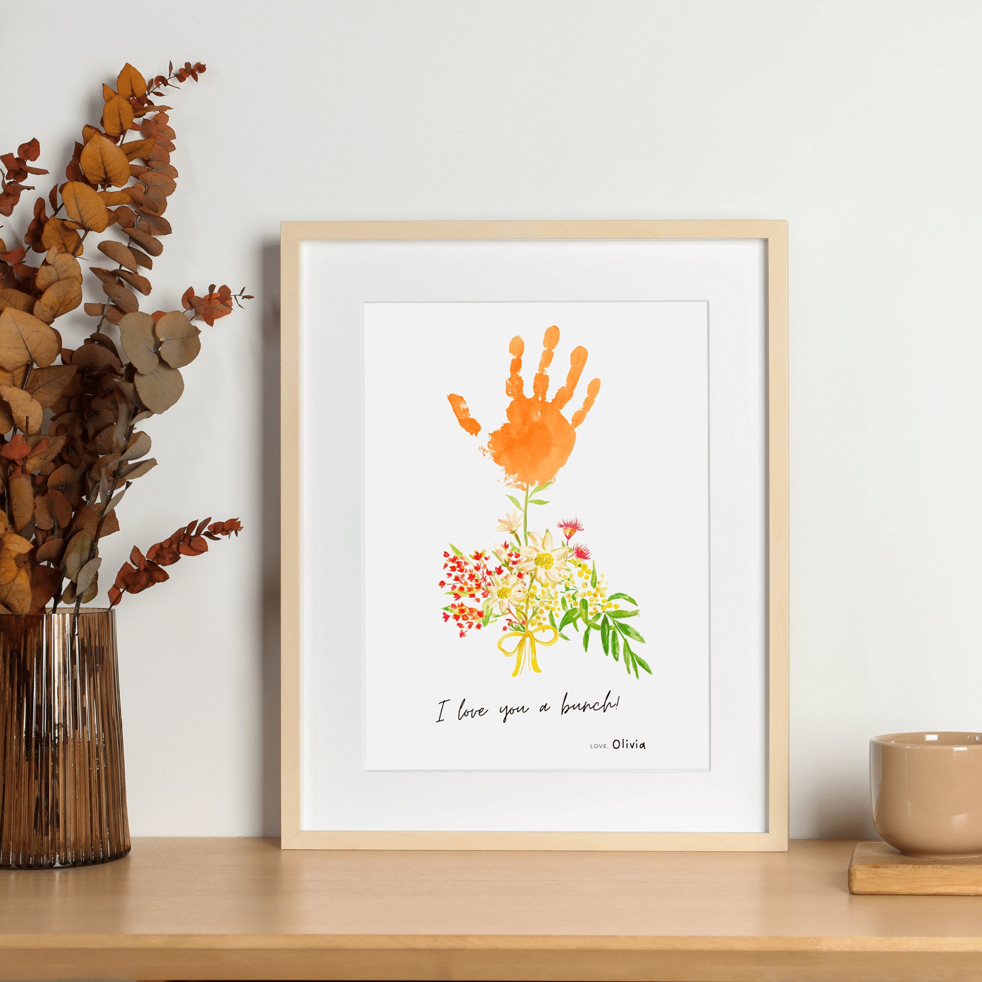 Printable Handprint Art for Mom, Handprint Craft Flower, Bouquet Hand ...