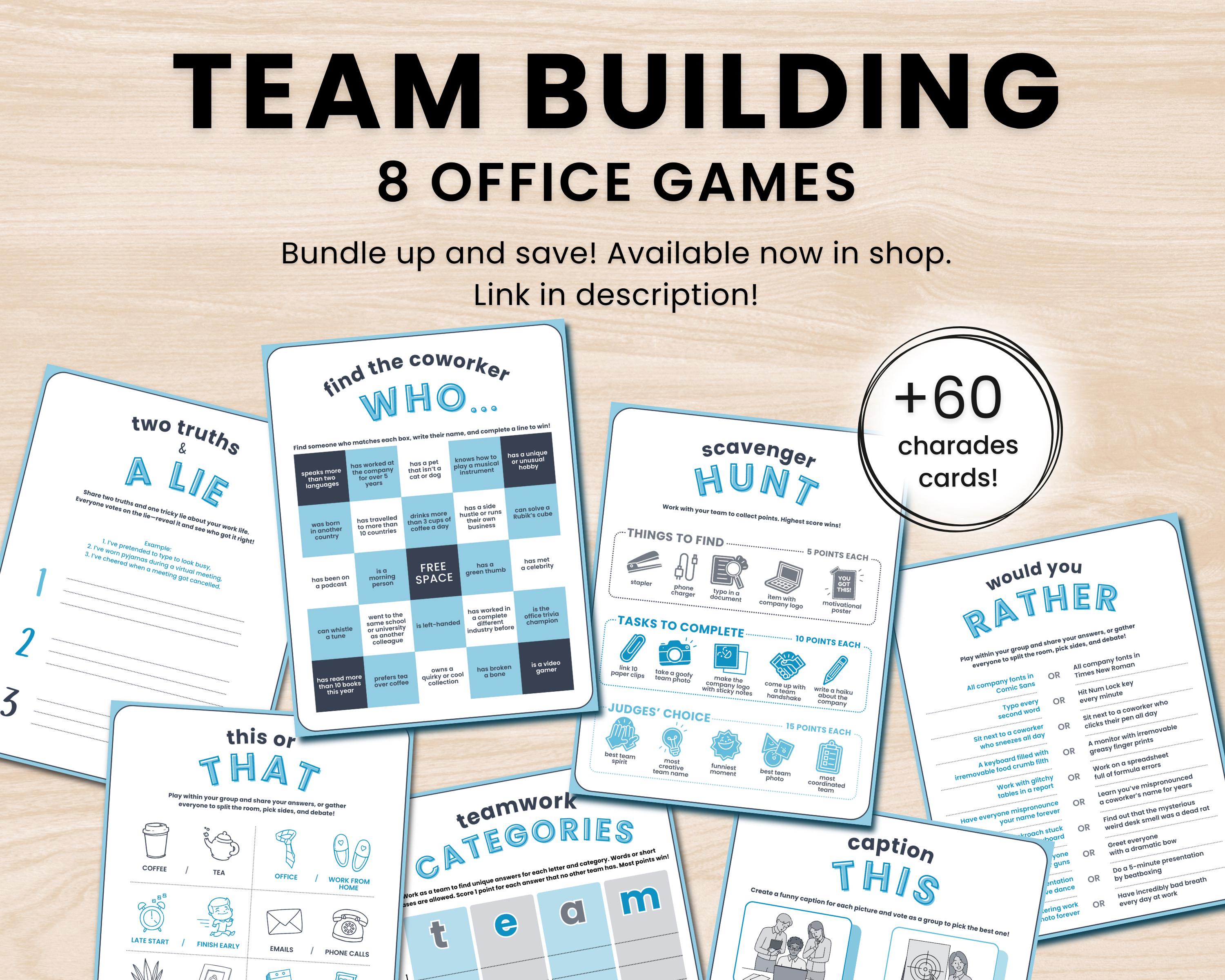 Printable Team Building Icebreaker Game Office Party Fun Work Activity ...
