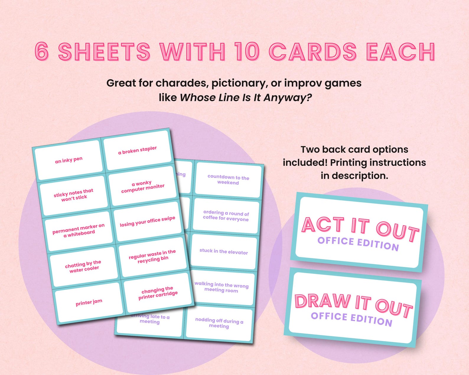 Office Charades Printable Game Team Building Icebreaker Work Party Game ...