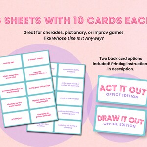 Office Charades Printable Game Team Building Icebreaker Work Party Game ...