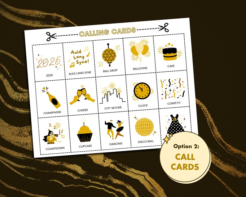 New Years Eve Bingo Game - 30 Cards, Printable New Year's Eve Game, New ...