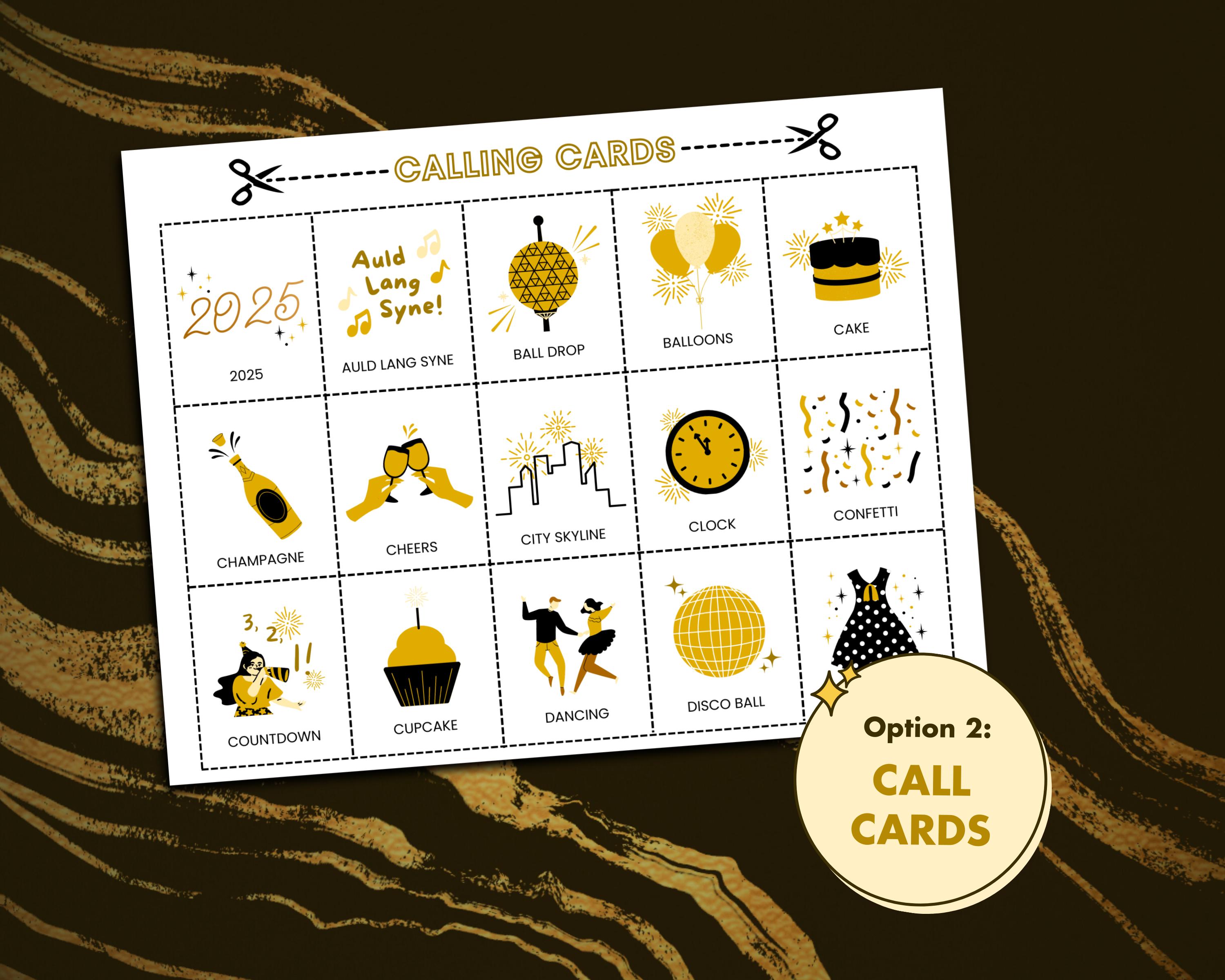 New Years Eve Bingo Game - 30 Cards, Printable New Year's Eve Game, New ...