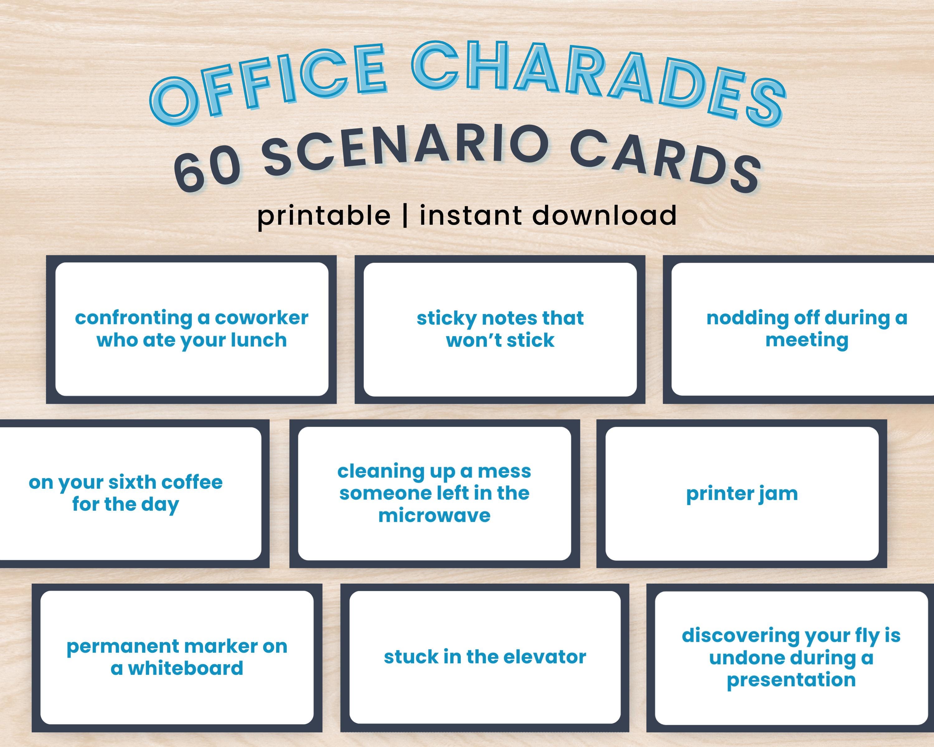 Office Charades Printable Game Team Building Icebreaker Work Party ...