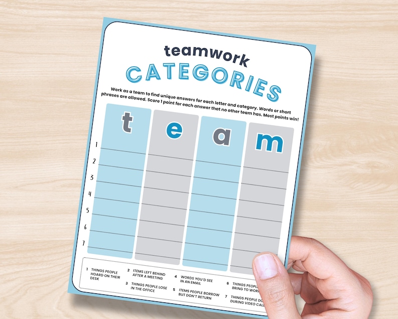 8 Printable Team Building Games Bundle Office Icebreaker Work Party ...