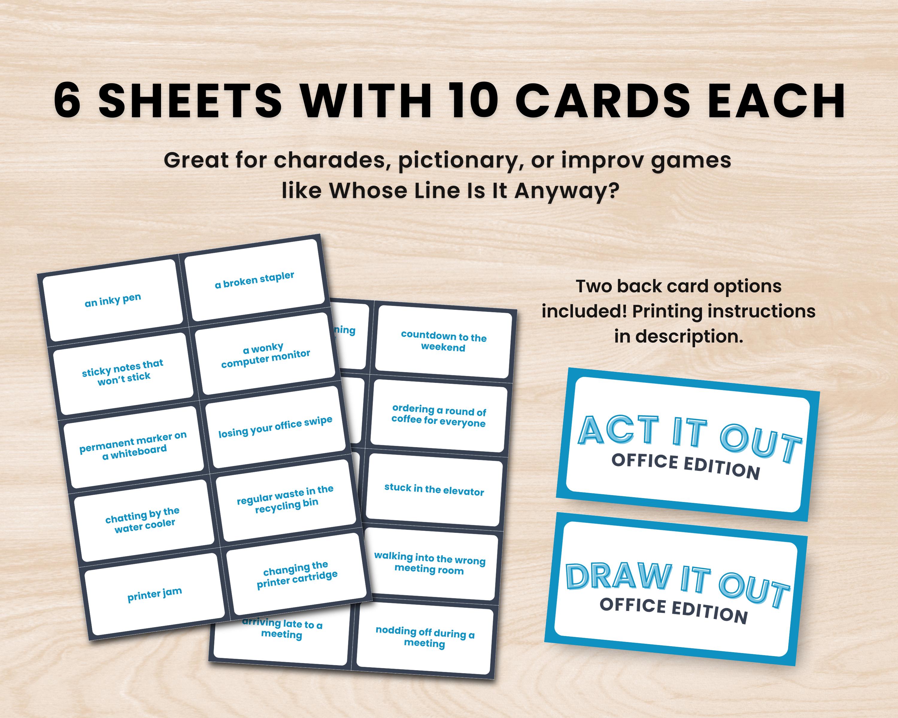 Office Charades Printable Game Team Building Icebreaker Work Party ...