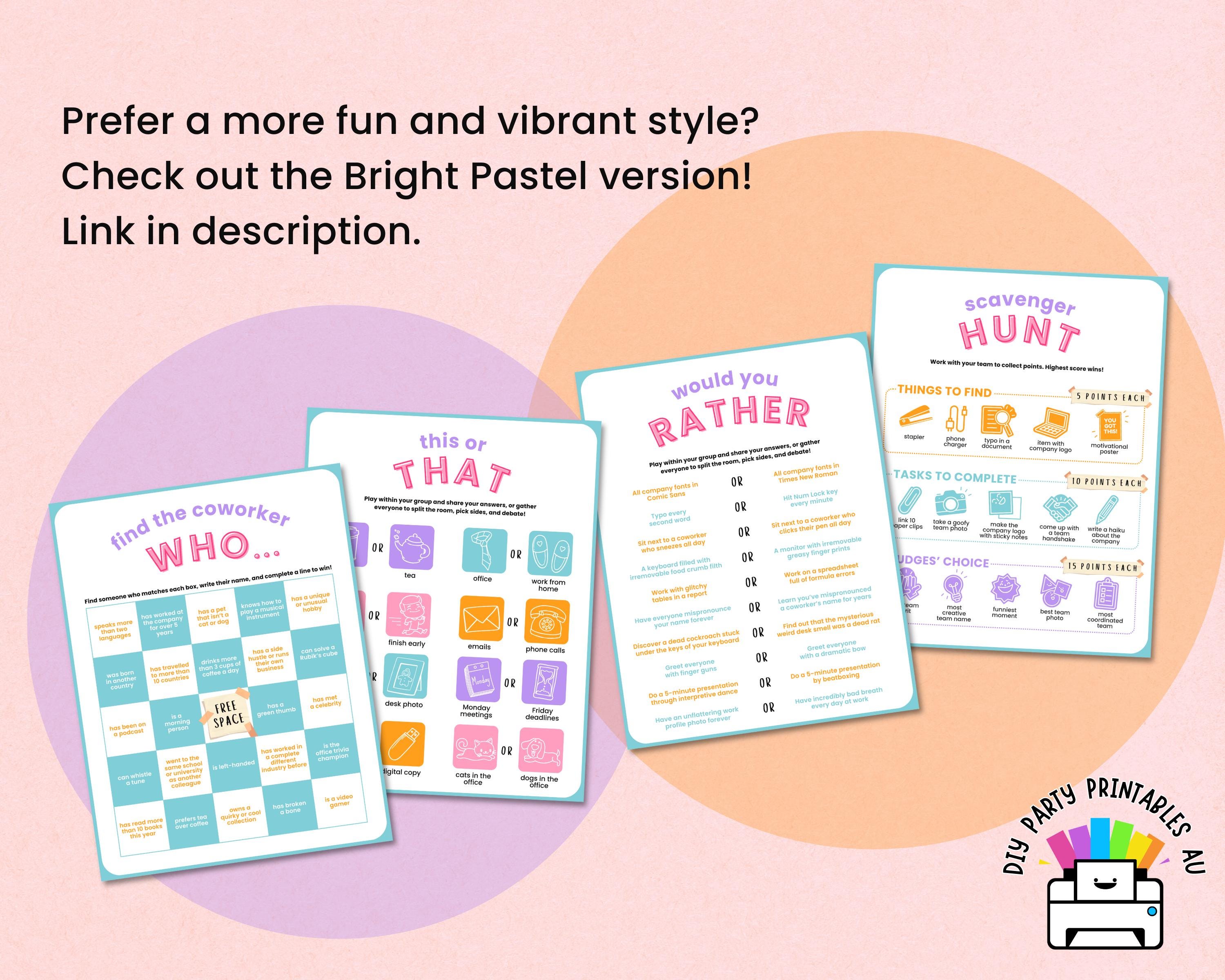 Find Someone Who Printable Coworker Bingo Office Icebreaker Game Human ...