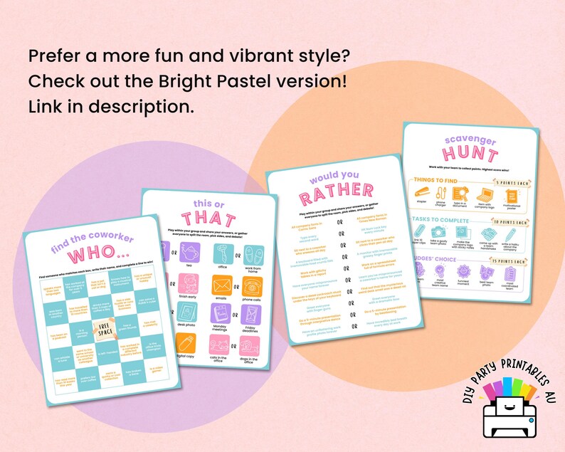 Office Scavenger Hunt Printable Game Team Building Icebreaker Work ...