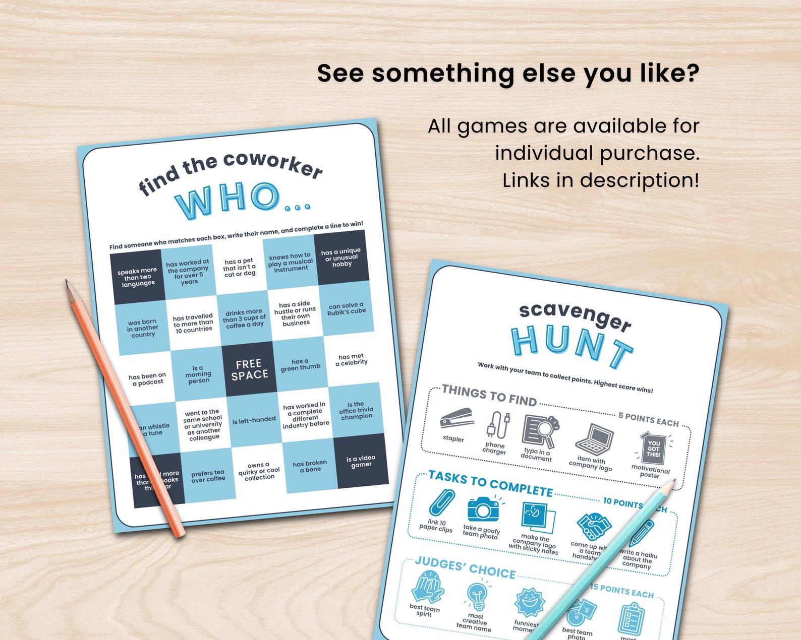 Office Scavenger Hunt Printable Game Team Building Icebreaker Work ...