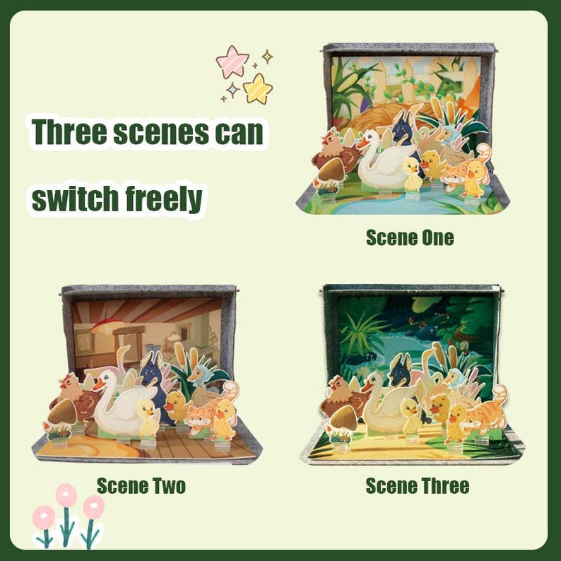 The Ugly Duckling Felt Story Box for Boys Girls Learning Activities ...